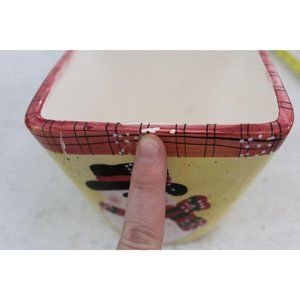 Holiday | Ceramic Snowman Christmas Square Serving Bowl | Poshmark